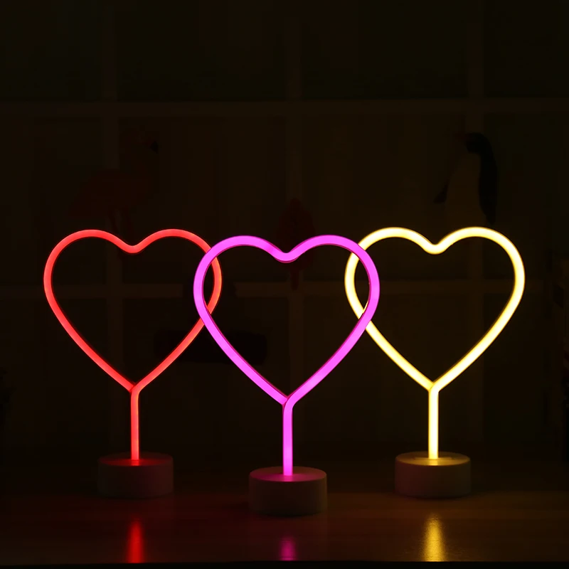 Neon Signs Led Flamingo Neon Lights With Holder Base Battery Operated ...