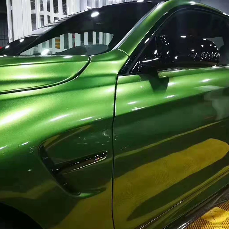 Car Vinyl Wrap Super Bright Mamba Green Color Change Film Covering ...