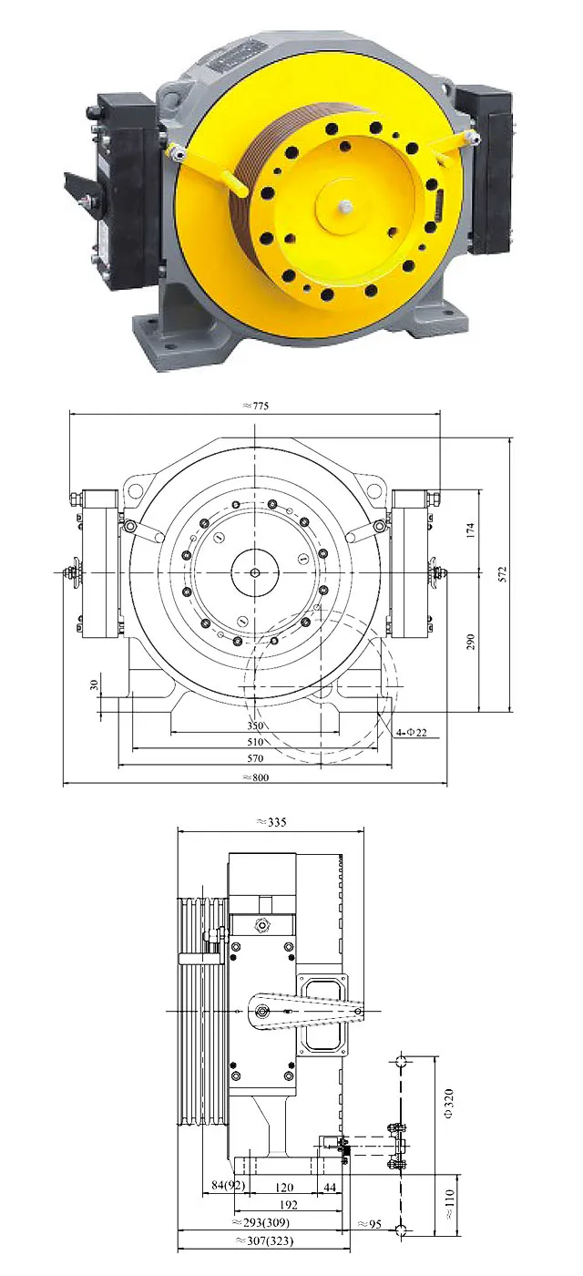 Torin Elevator Traction Machine GTW9S - Gearless & Reliable