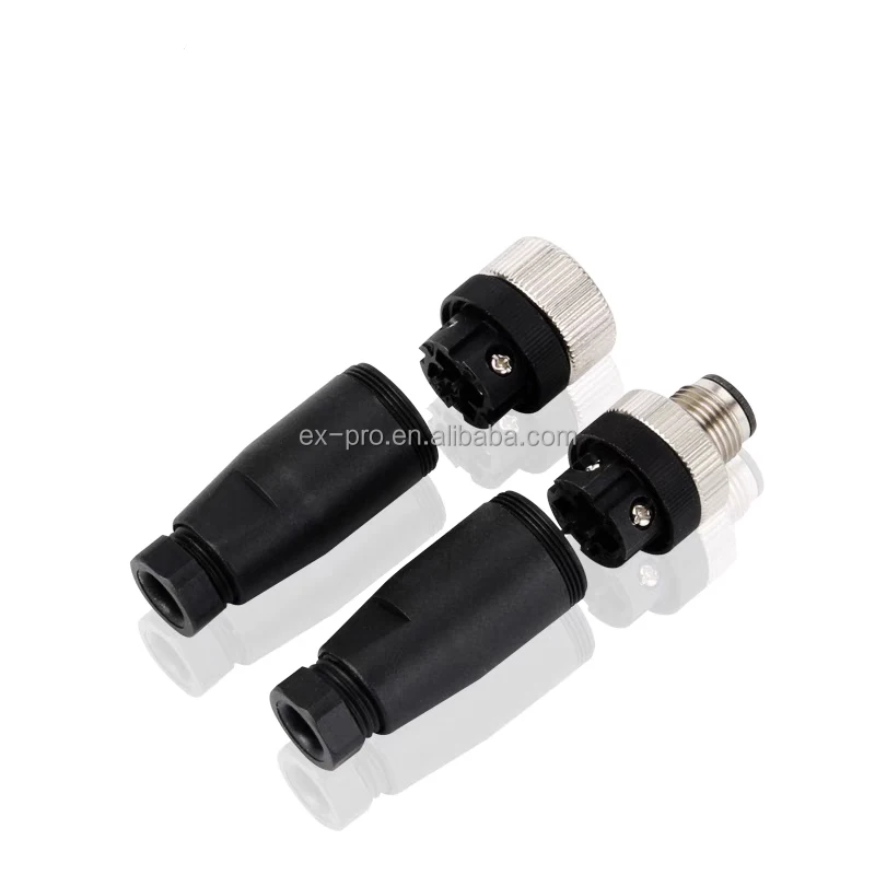 M8 Sensor Connector Male a B D Coding Cable Solder Assembly Type 2pin ...