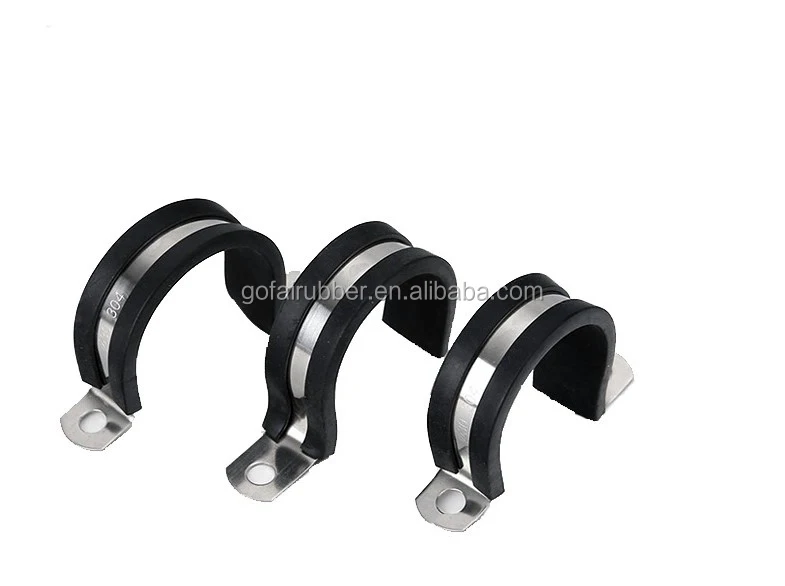 EPDM Rubber Lined P Clip Water Pipe Tube Hose Clamp Holder