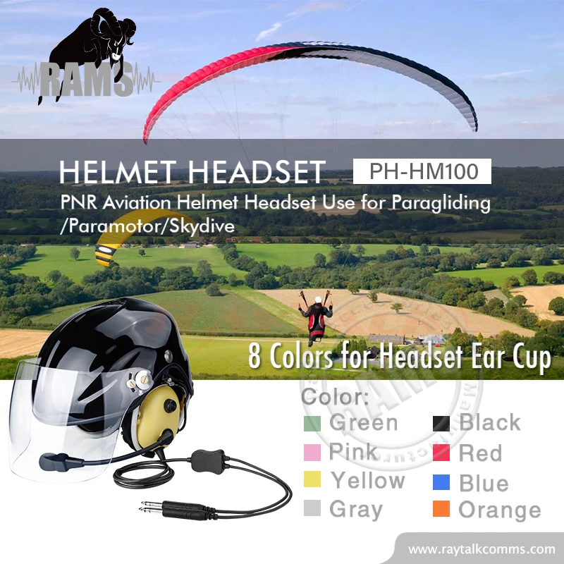 Paragliding Skydive Sportsman Walkie Talkie Helmet Headset Aviation ...