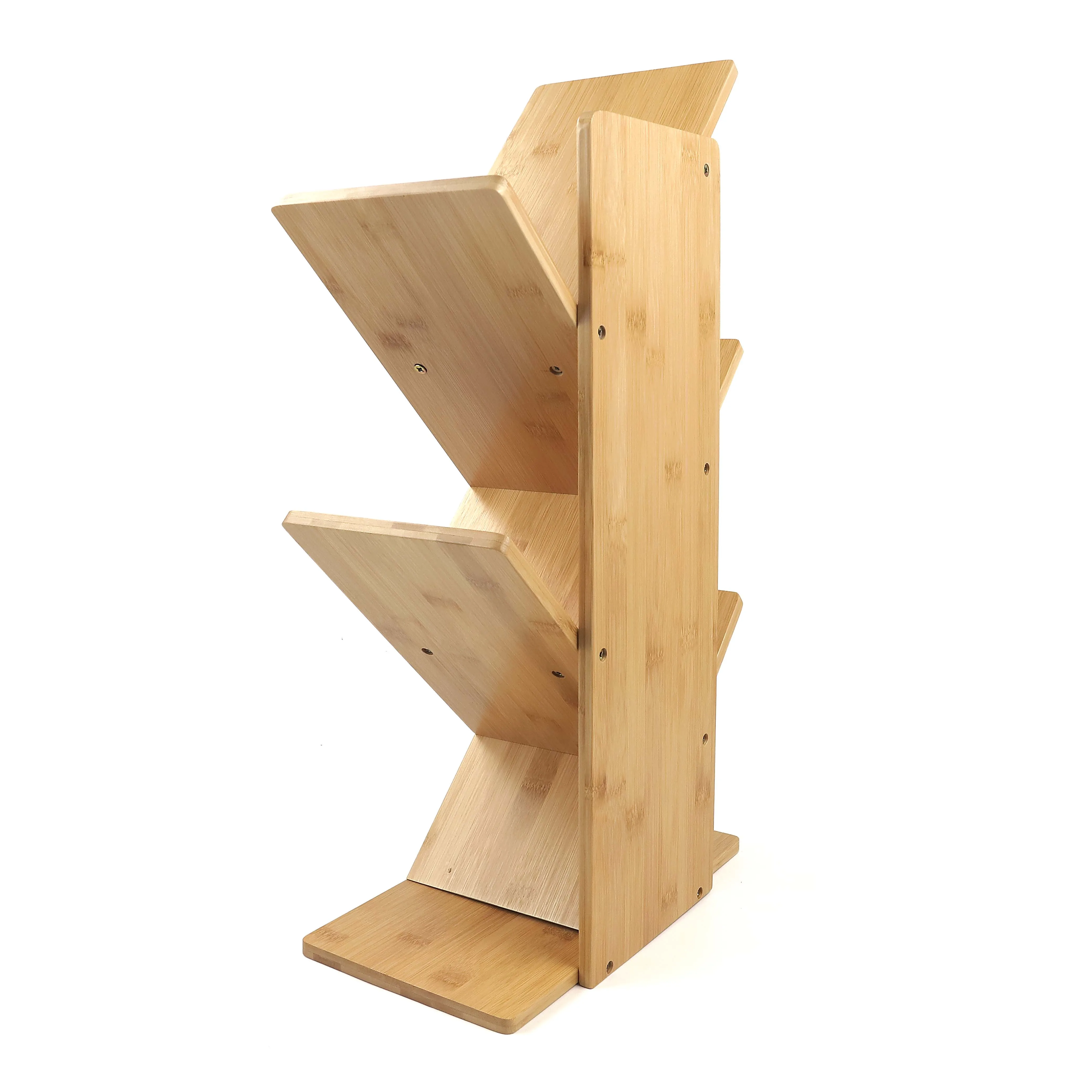 Bamboo Tree Desktop Bookshelf Wood Desk Bookcase Display Organizer ...