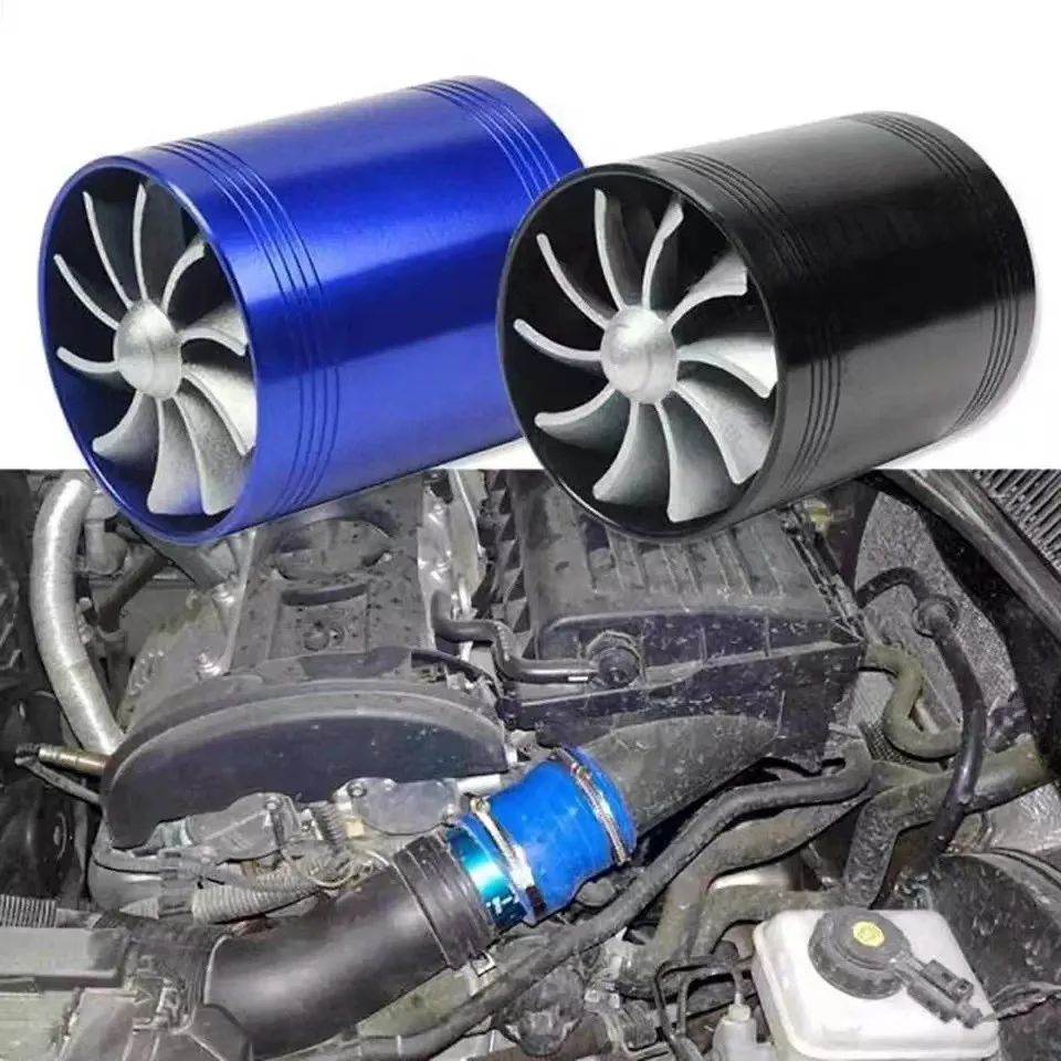 Double Supercharger Car Turbo Air Intake Turbine Fuel Saver