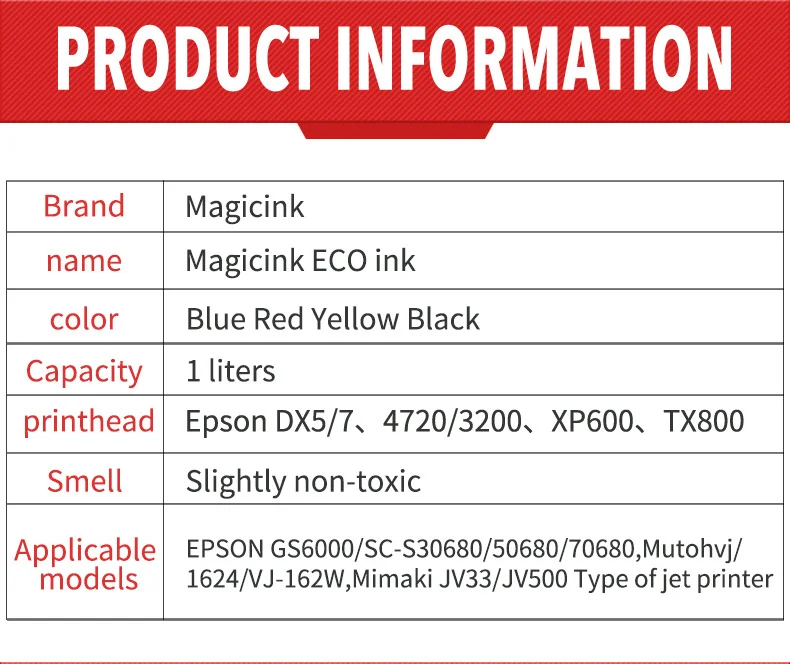 Eco Magicink Ink - High Quality CMYK for Inkjet Printers
