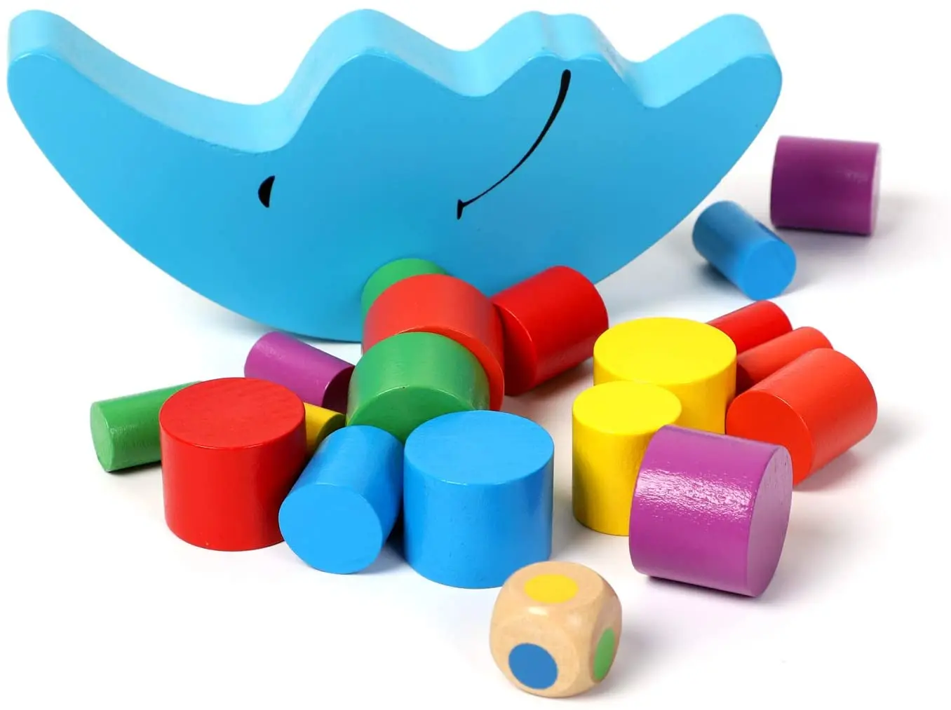 Moon Equilibrium Game Wooden Rainbow Stacking Blocks Balancing Game ...
