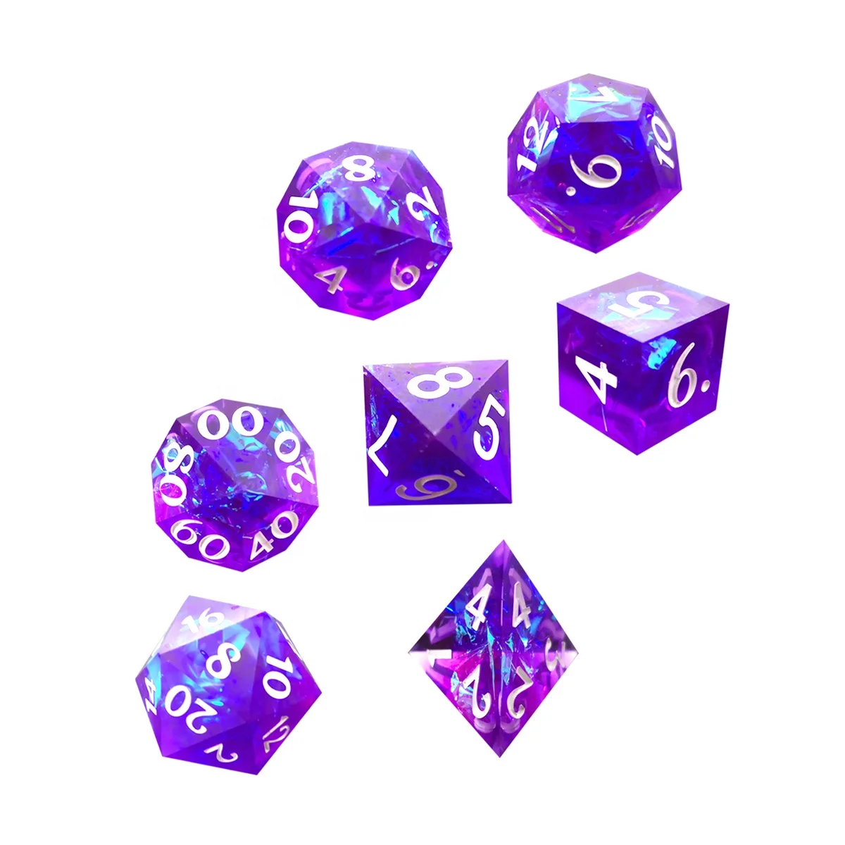 Sharp Edge Amethysts Rpg Dnd Dice Set Role Board Game With D4 D6 D8 D10 ...