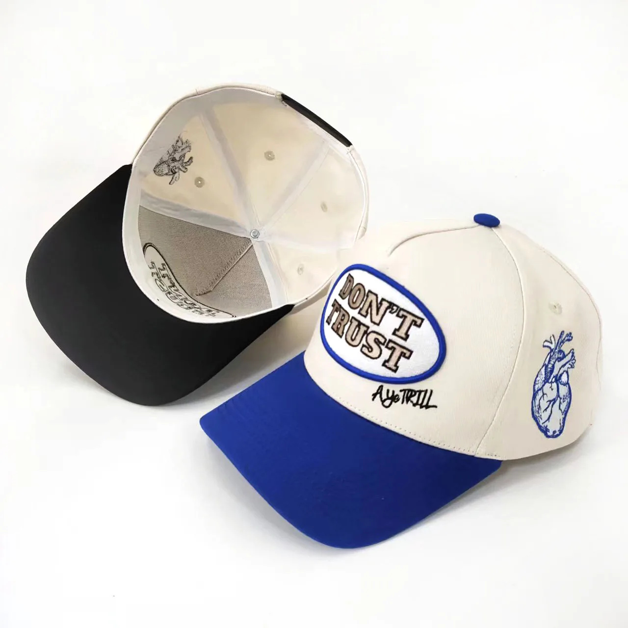 Customizable Two-Tone Embroidered Logo Baseball Caps