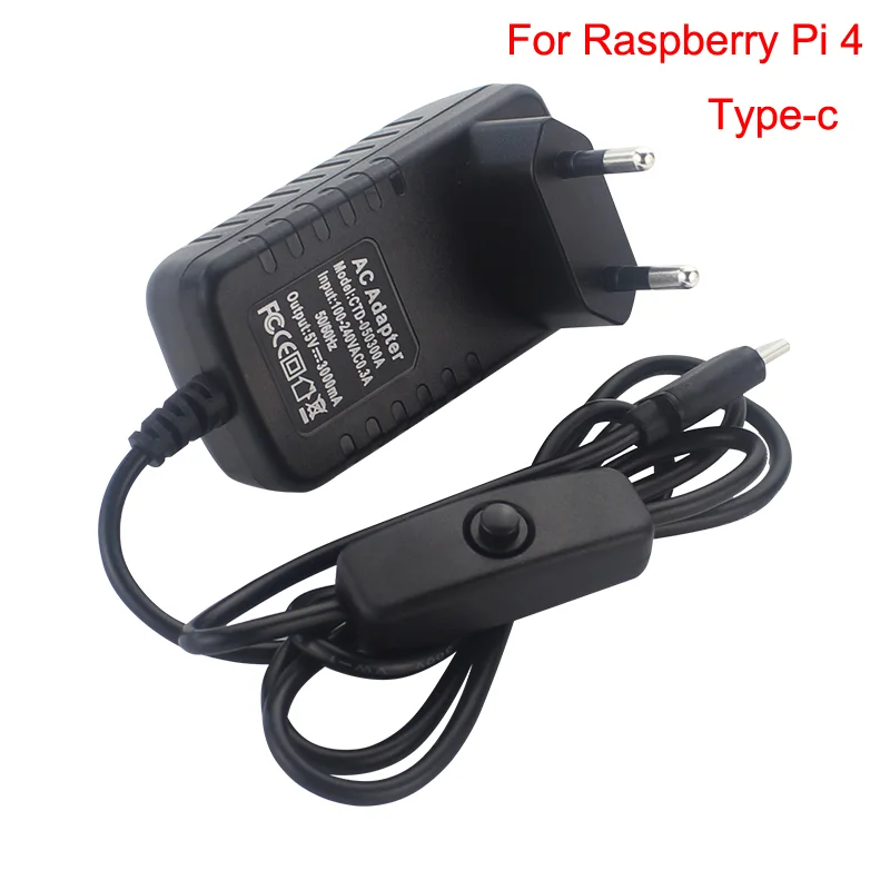Power Supply 5v 3a Type-c Power Adapter With On/off Switch Eu Us Uk Au ...