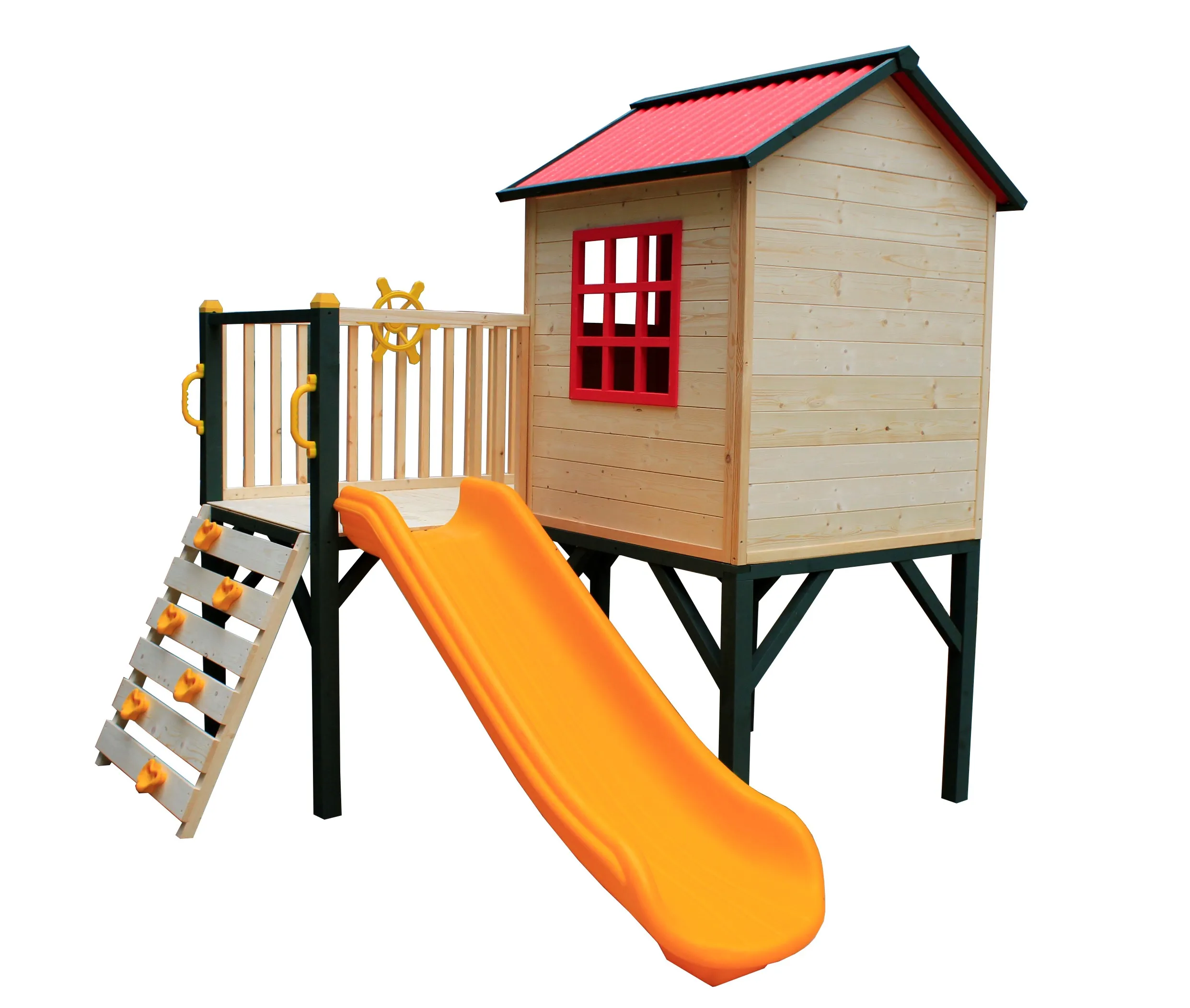 Outdoor Wooden Children Kids Cubby House With Slide - Buy Kids Cubby ...