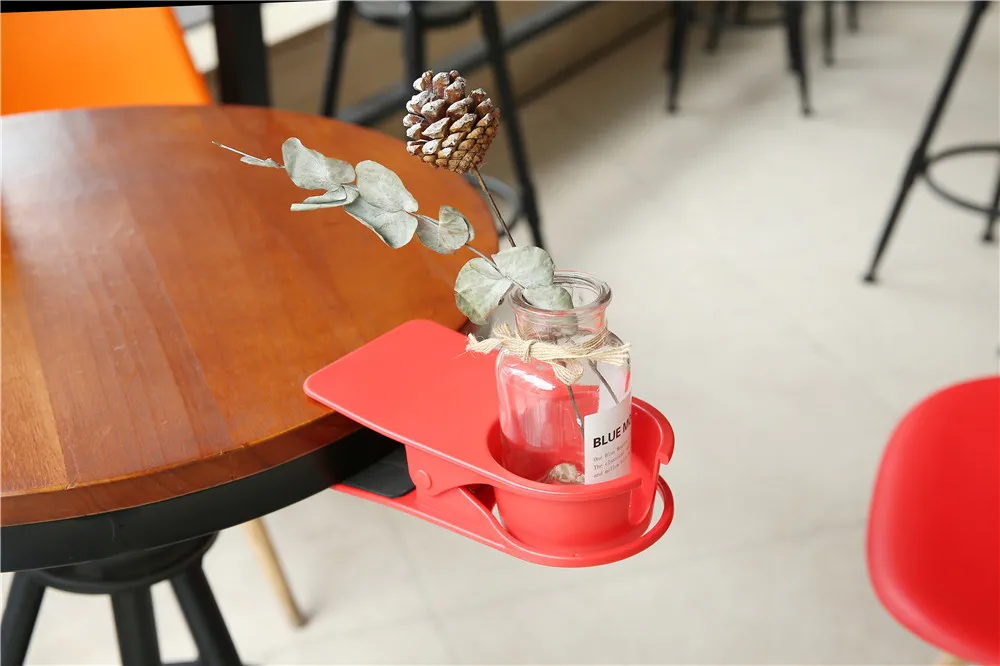 Multi-function Plastic Coffee Table Desk Cup Clip Stand Mug Water ...