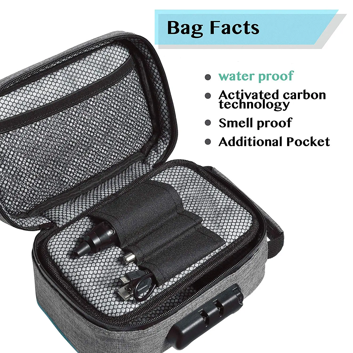 Smell Proof Bag With Combination Lock Odor Proof Stash Case Container ...