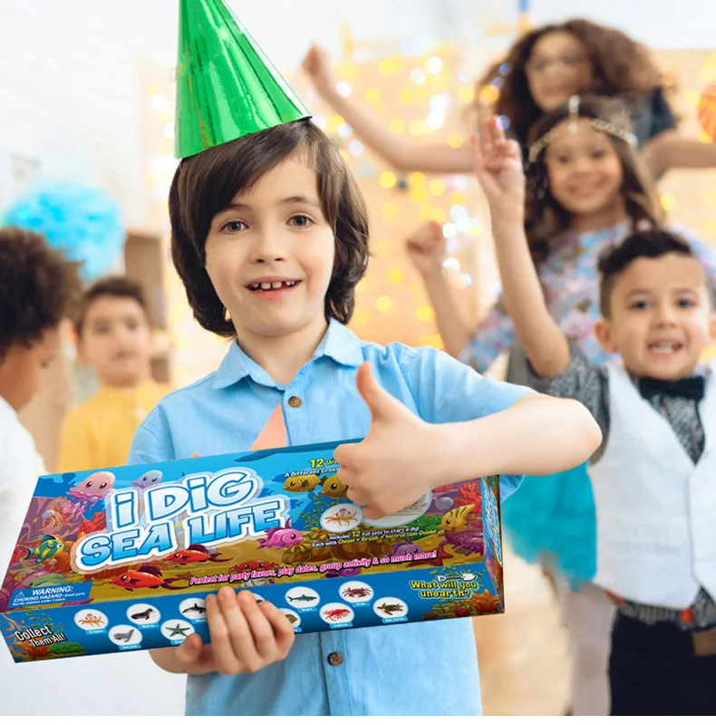 12pcs Ocean Animal Dig Excavation Kit Sea Life Dig Kit Excavation Stem ...