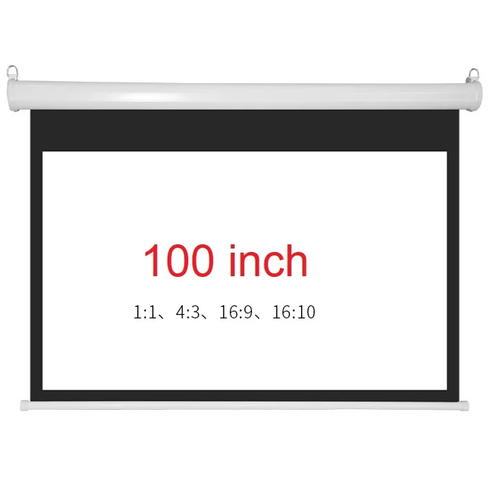100 Inch Big Cinema Motorized Projection Screen Matt White 3d Beamer ...
