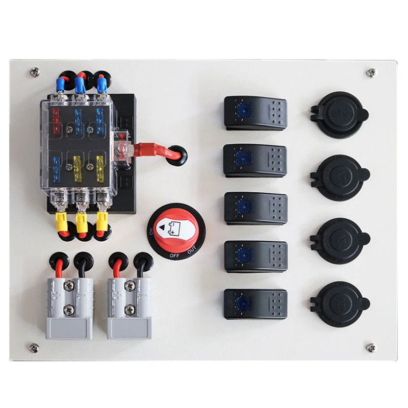 12volt Setup Switch Board - Control Panel Box with Solar