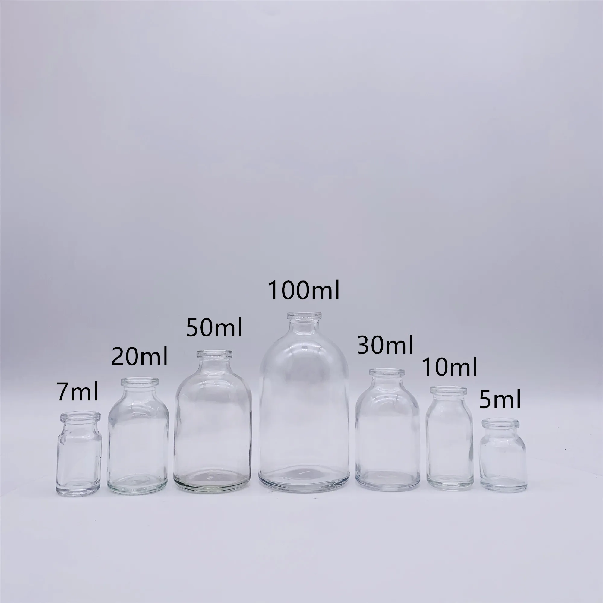5ml,7ml,8ml,10ml,15ml,20ml,30ml,50ml,100ml Clear Sterile Injection Moulded Glass Vials For ...