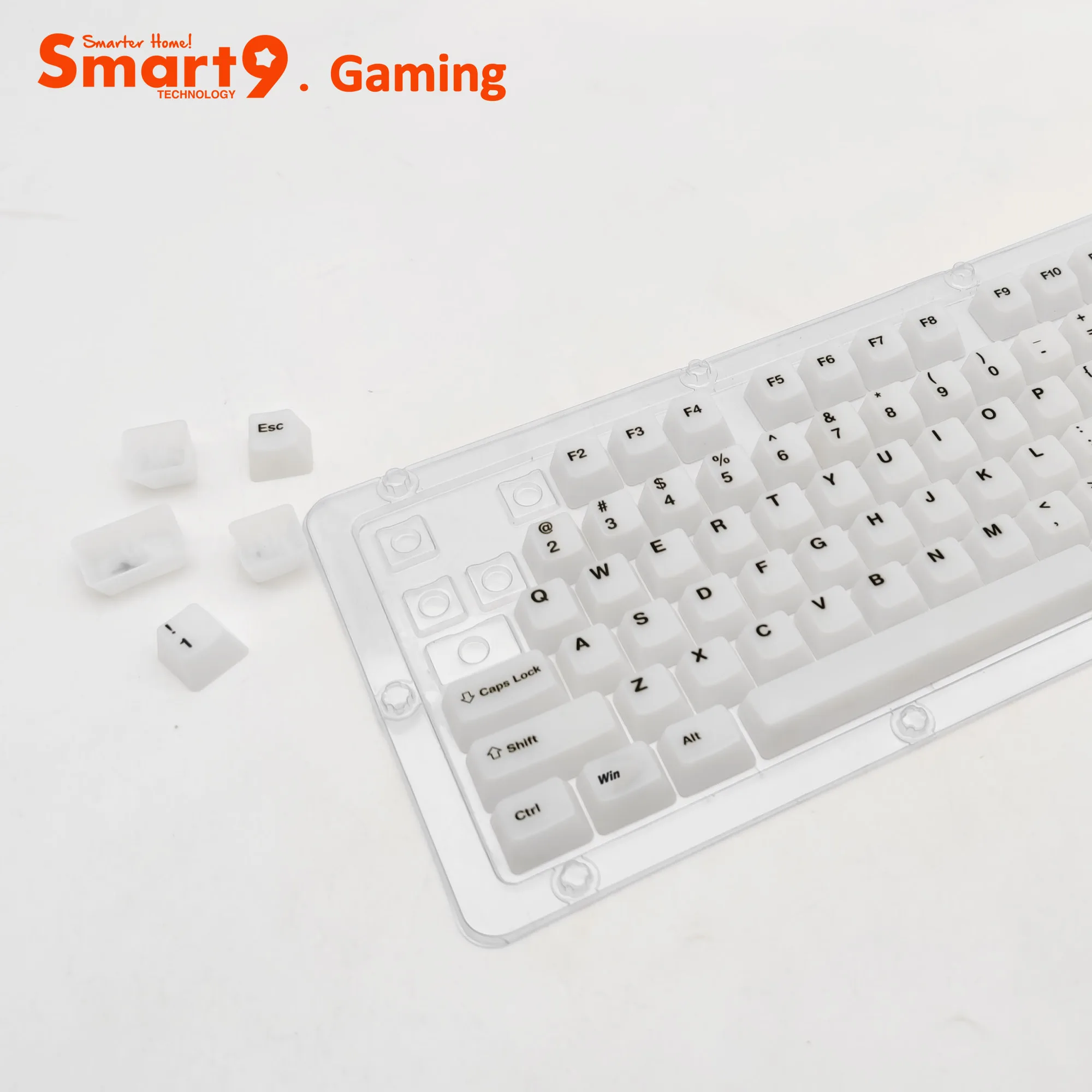 Smart9 Transparent Keycaps - Mechanical Keyboard Without Letters
