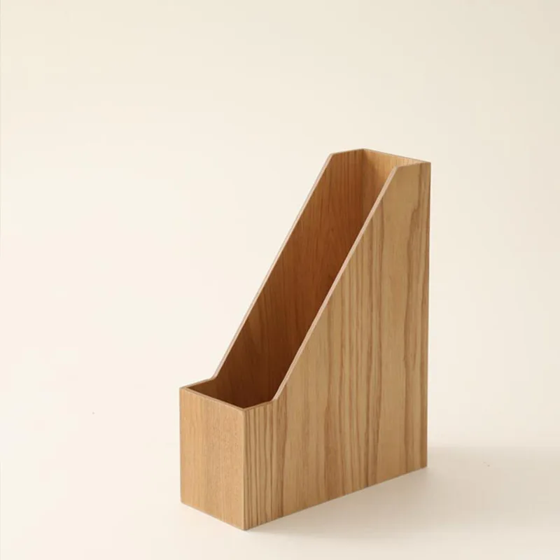 Single Barrel Wooden Study Storage Box Vertical Desktop File Organizer ...