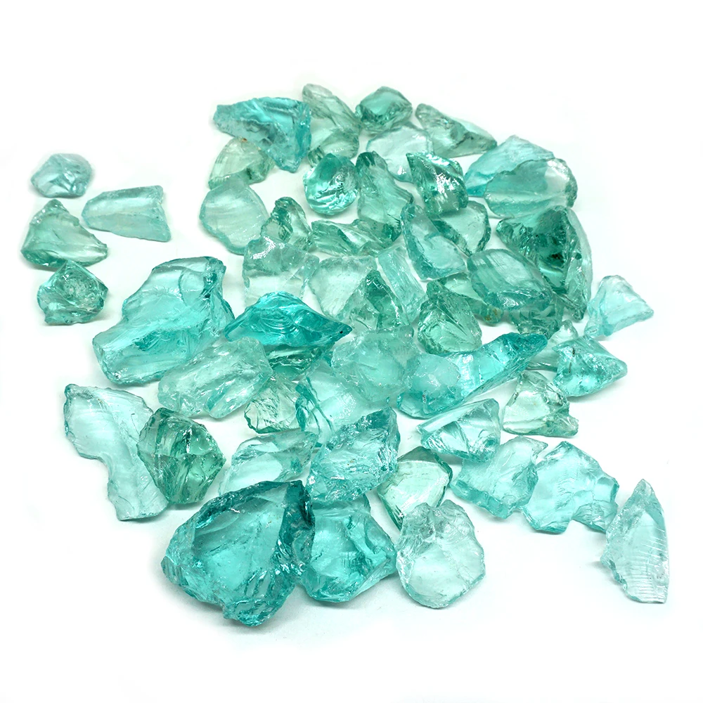Sea Glass Forest Light Blue Glass Rock Decorating for Garden Crushed ...