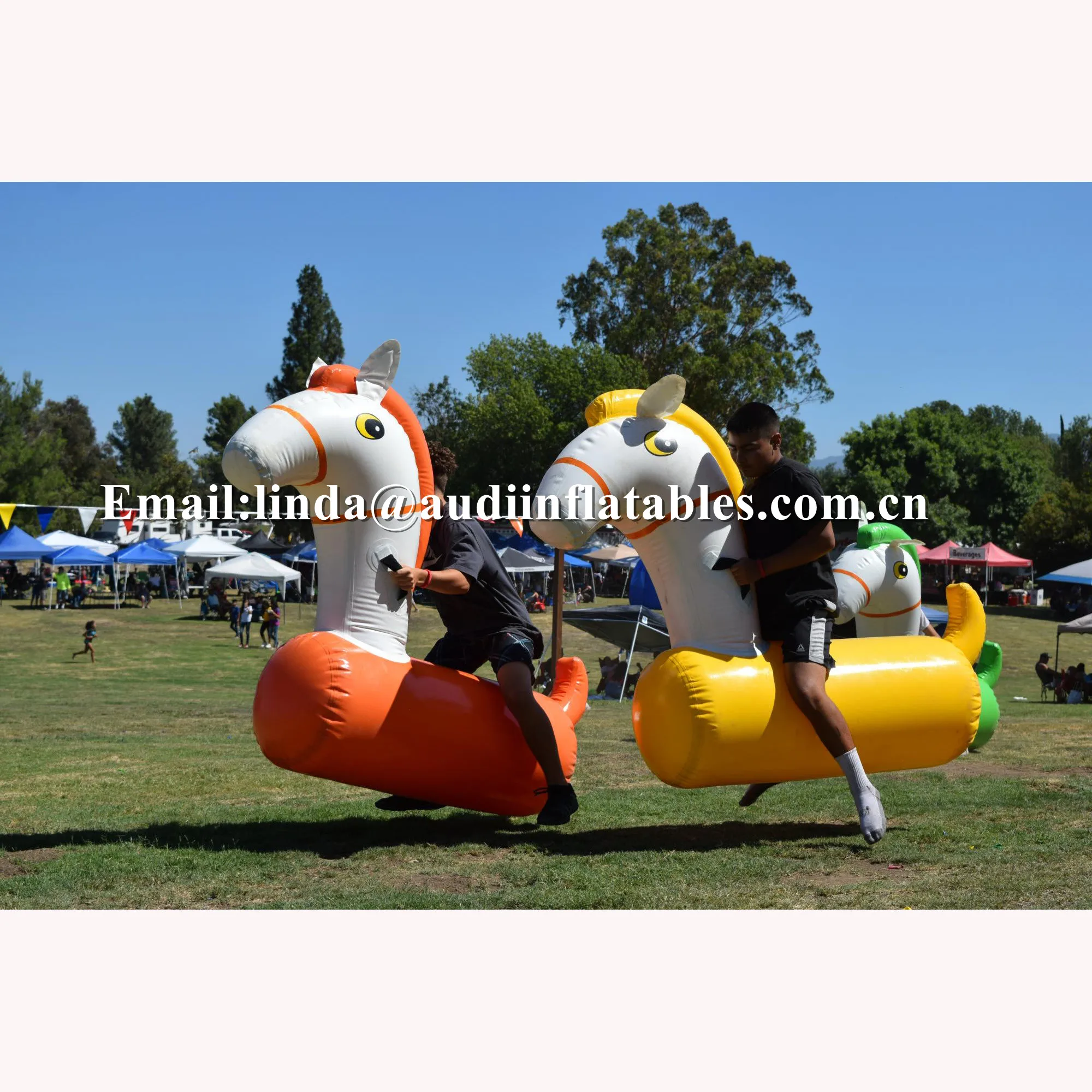 Racing Inflatable Derby Horse Kids Adults Inflatable Game Horse For ...