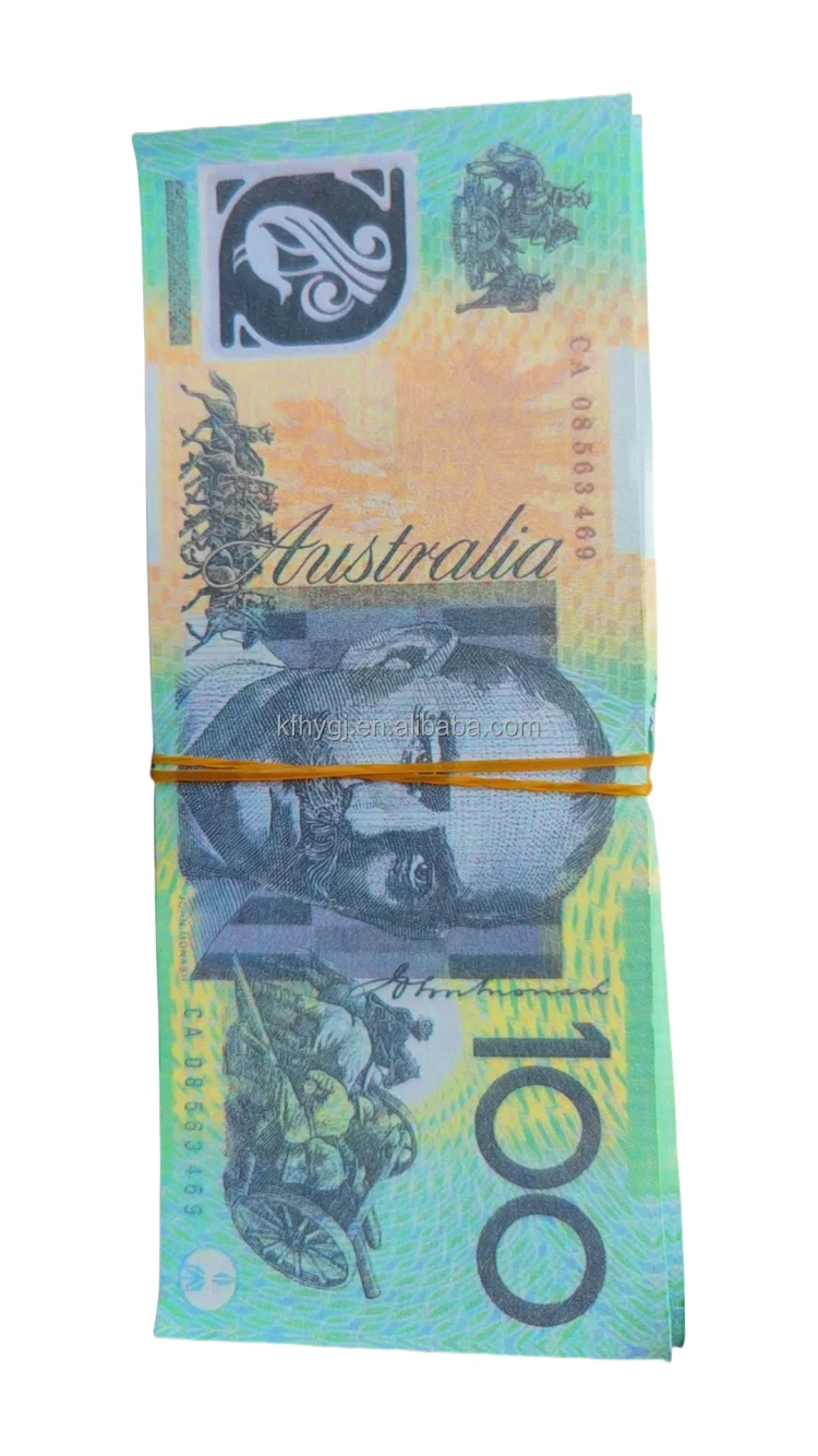 Polymer AUD Australian Prop Money Notes for Movie Props
