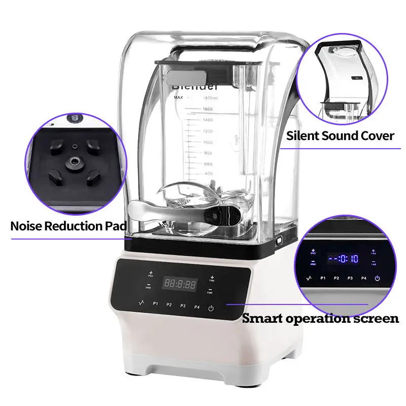 2200w Sound Proof Heavy Duty Commercial Blender With Smart Food Processors For Bar Blender - Buy ...