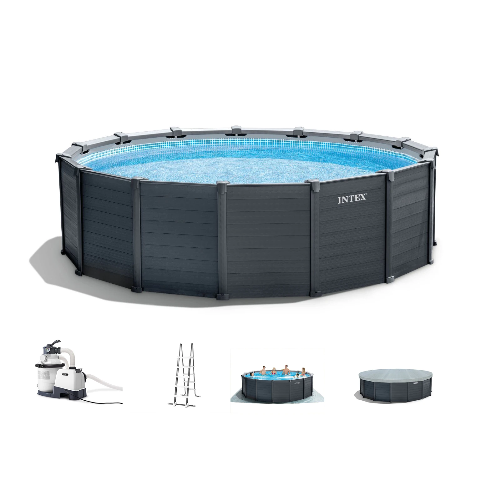 INTEX 15 x 48 Panel Pool Set with Filter Pump & Ladder