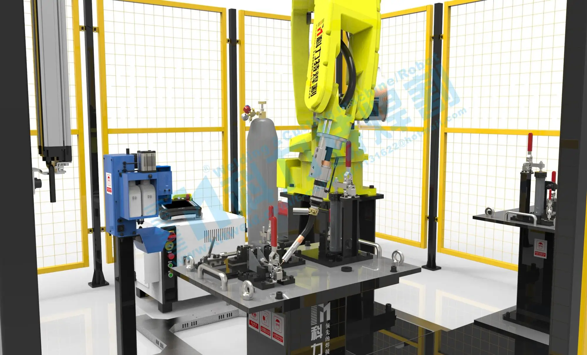 Double Station Platform Robot Workstation,Robotic Arm 6 Axis CO2 MIG ...