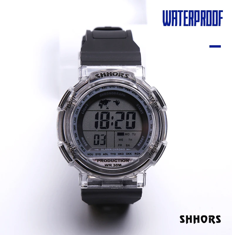 Shhors Watch Alarm Chronograph 30M Water Resistant Wristwatch Digital ...