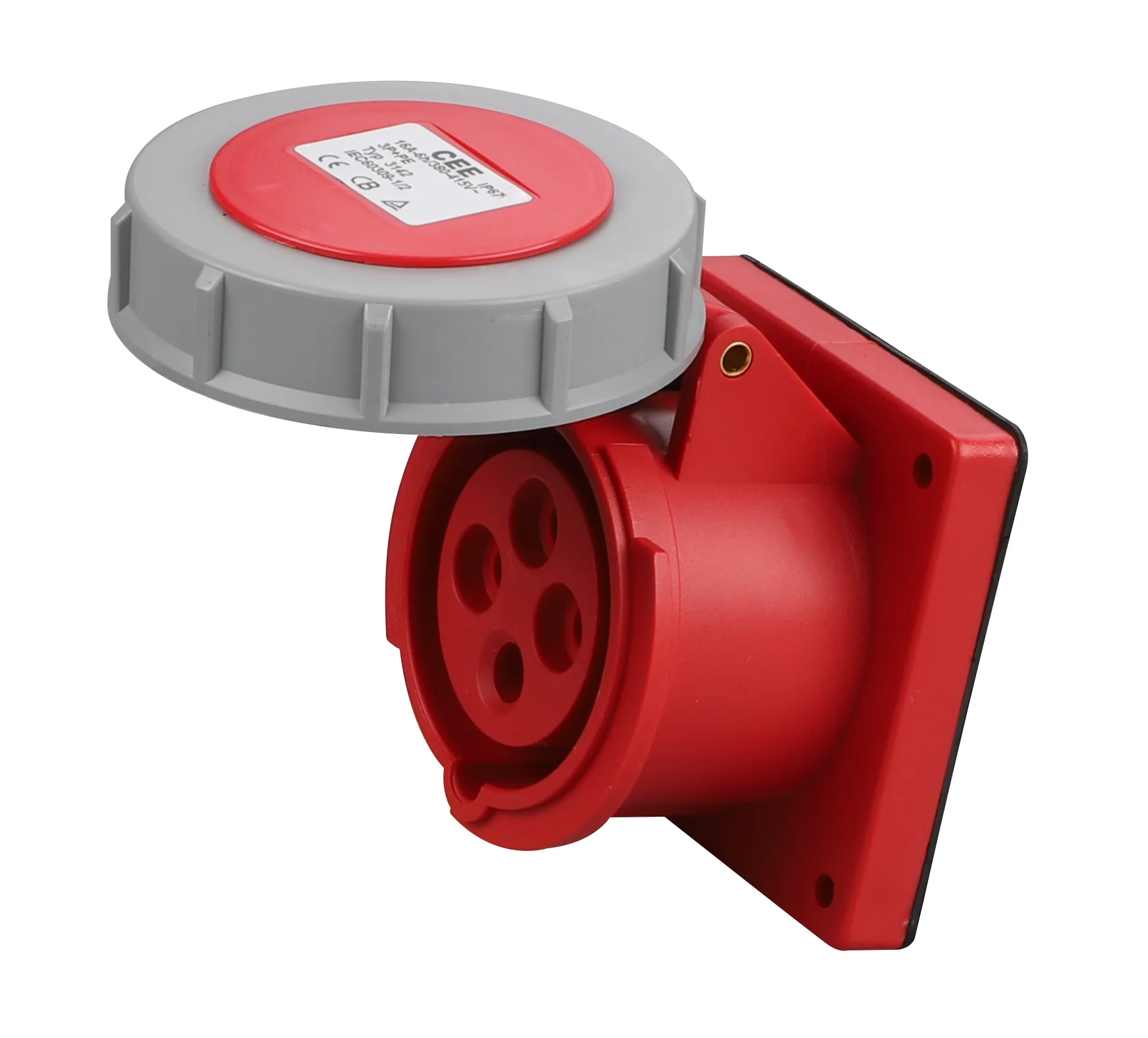 CEE Waterproof IP67 380V 440V 32a 4 Pin 3P+PE 3h Industrial Plugs