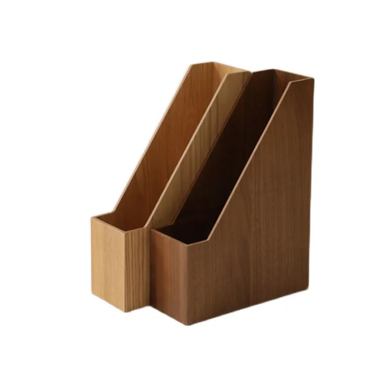 Single Barrel Wooden Study Storage Box Vertical Desktop File Organizer ...