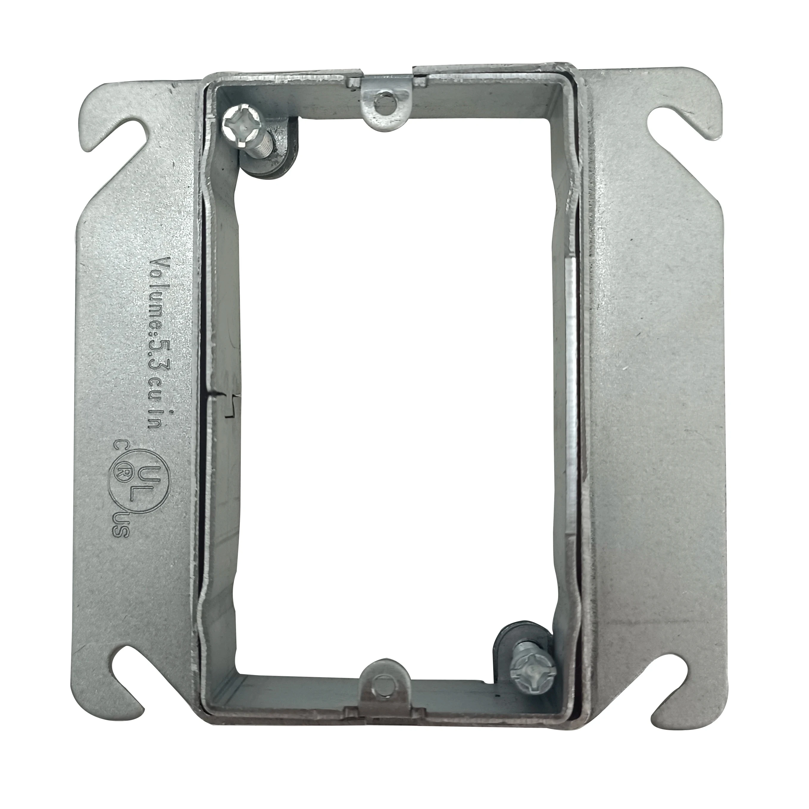 Galvanized Steel 4-11/16" Square Cover Raised 1-Gang Adjustable Mud ...