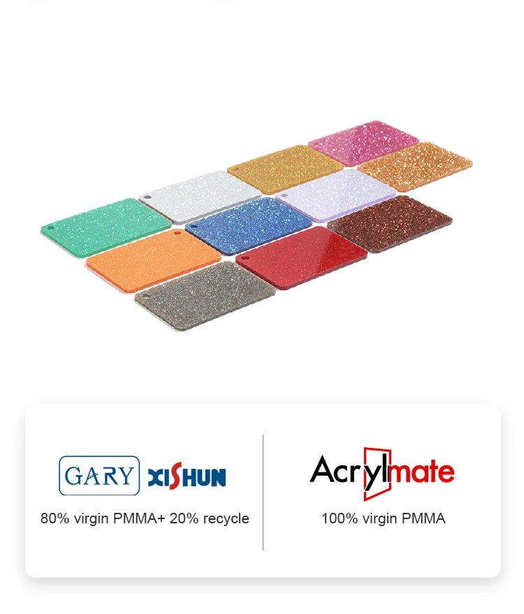LUCITE Glitter Acrylic Sheet PMMA Sheets Luminous Unbreakable Materials ...