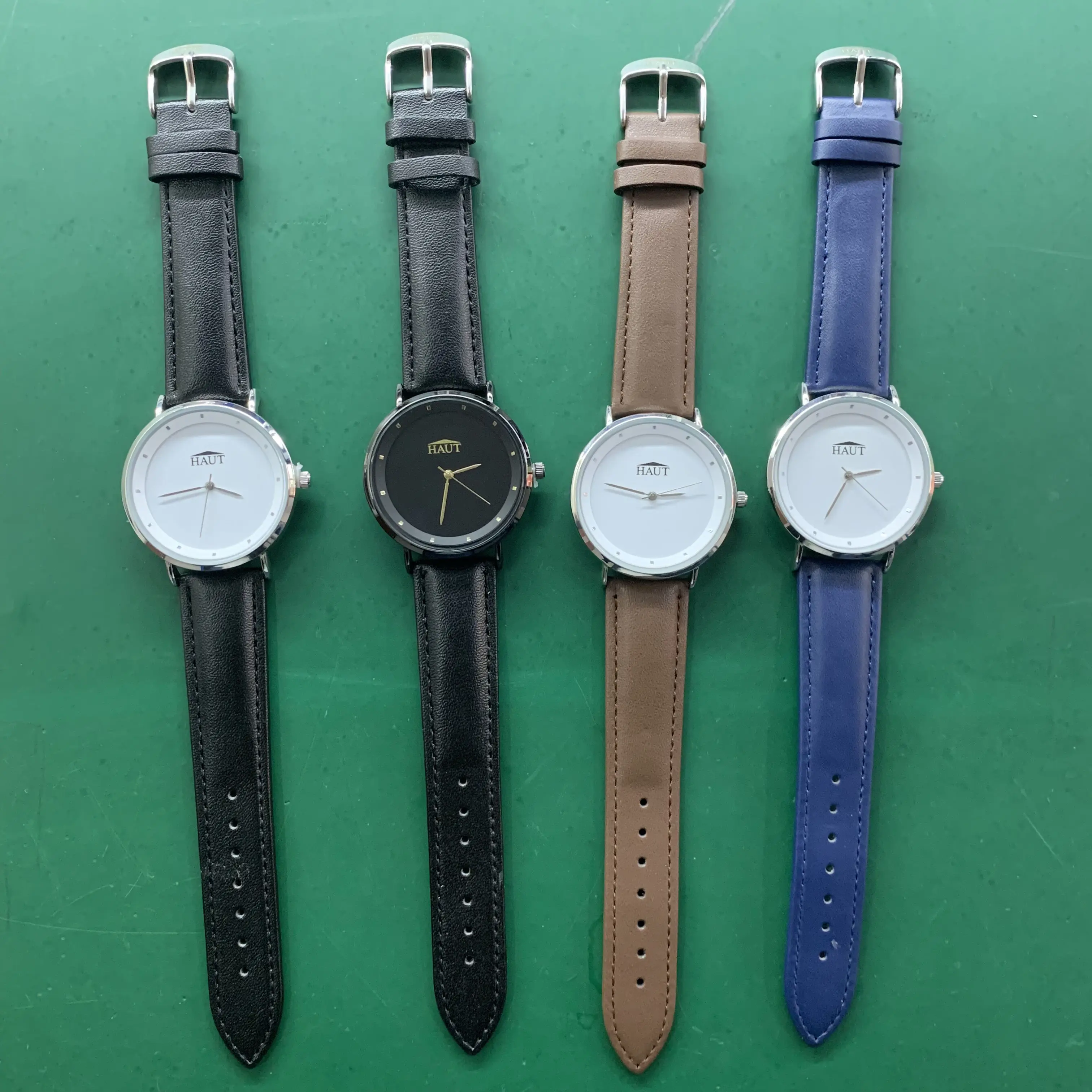 Moq 50 No Logo Simple Wholesale Men's Leather Quartz Watch Custom Logo ...