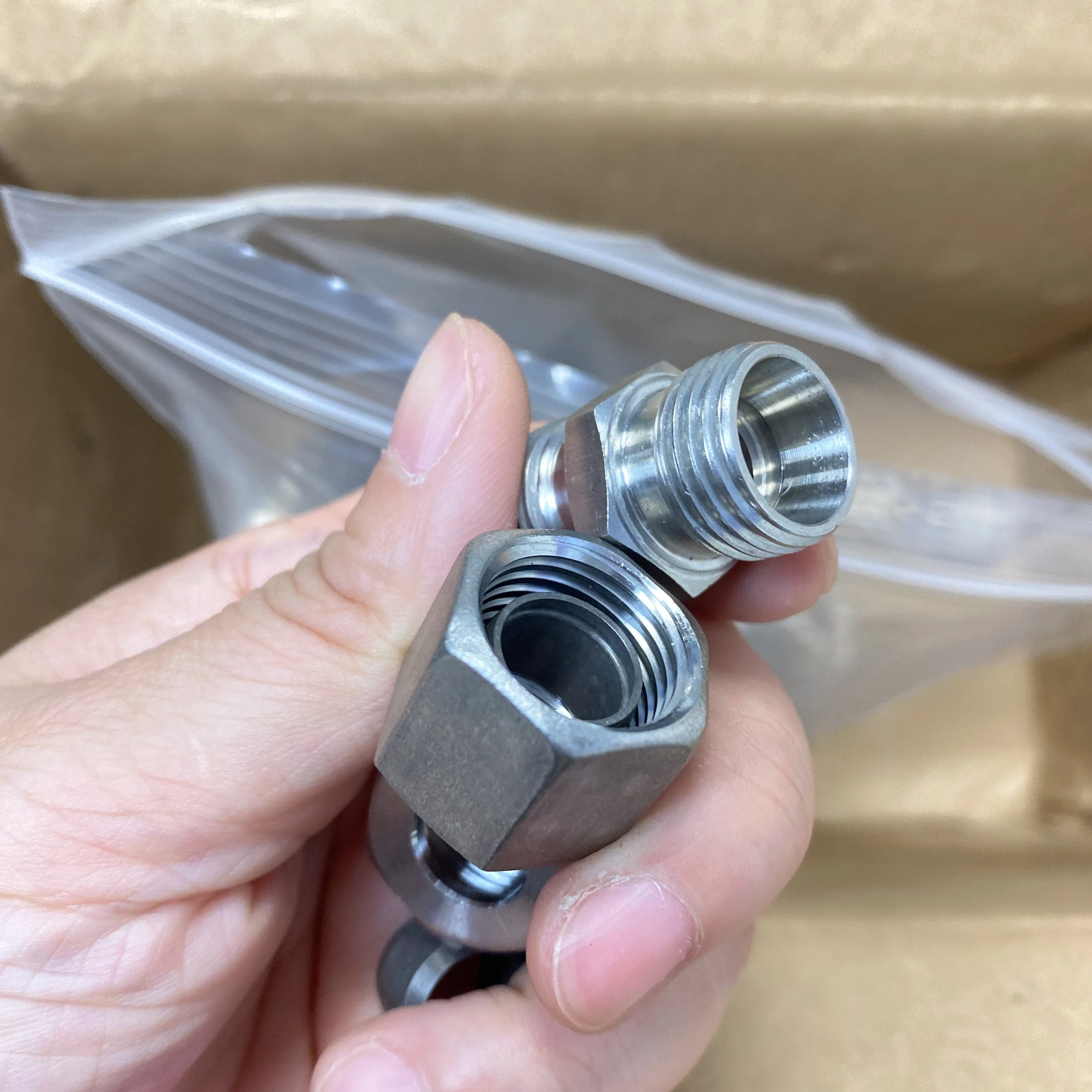 1C-16RN High Pressure NPT/ JIC/ SAE/ BSP Male Metric Straight Adpter Cutting Ring Nut Fitting ...