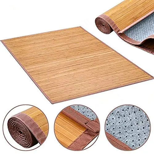 Nisorpa Natural Bamboo Mat Large Bamboo Floor Mats For Home Anti Slip ...