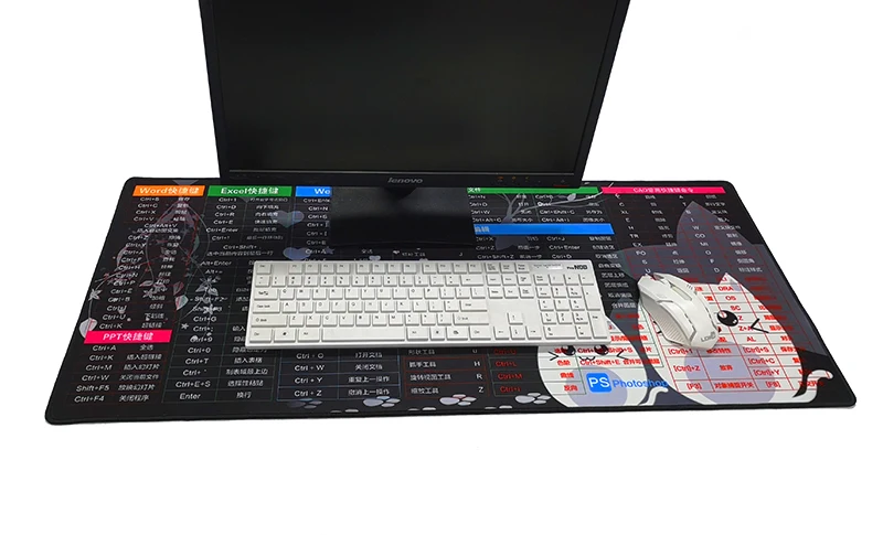 Heat Transfer Shortcut Key Rubber Mouse Pad Large Keyboard Mat Gaming ...