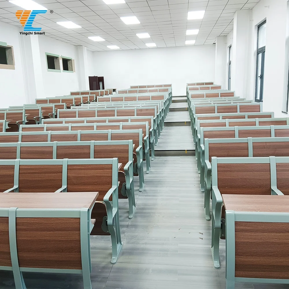New Foldable Plywood University Lecture Hall Desks and Chairs College ...