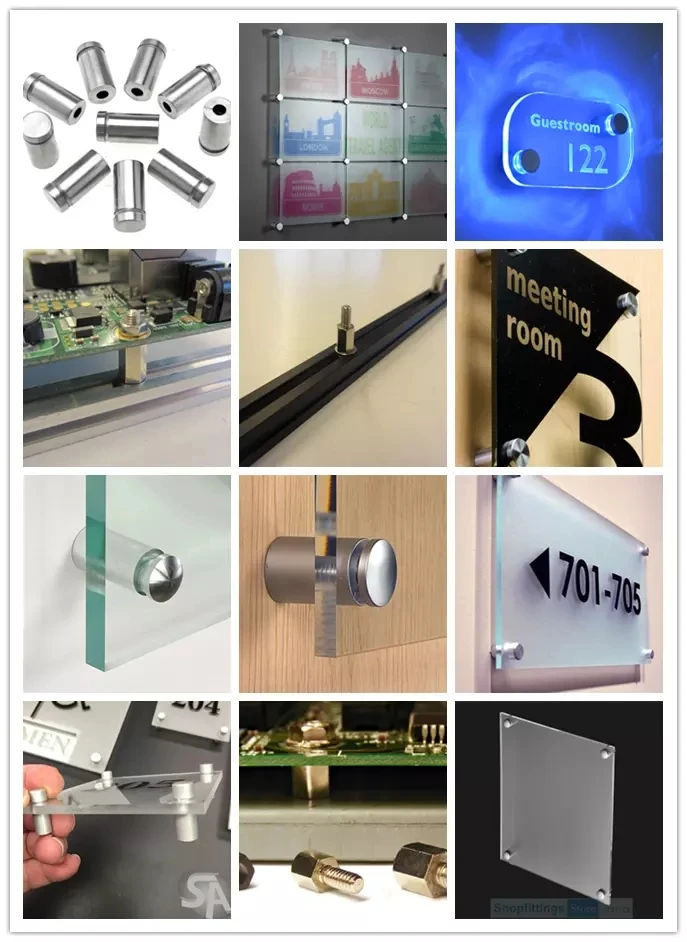 Stainless Steel Acrylic Standoff Signs Glass Advertising Spacer ...