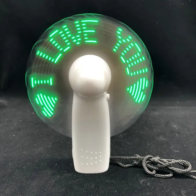 Sw Mini Portable Custom Message Handheld Led Battery Fan Programmable ...