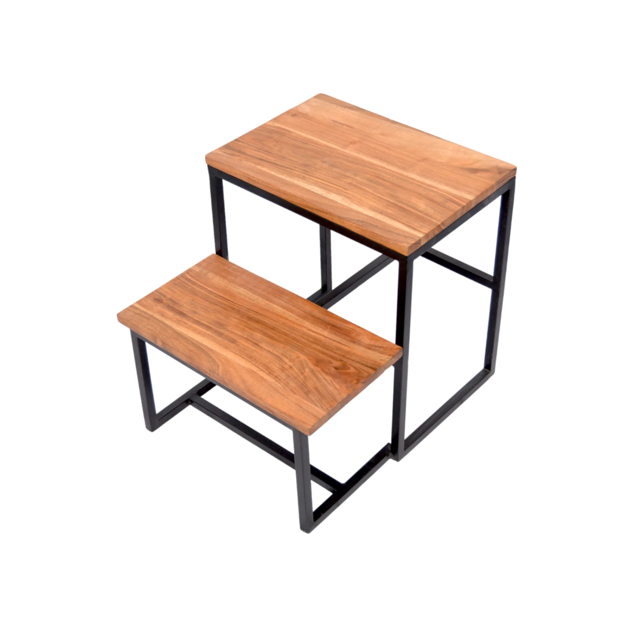 Household Retractable Factory Wood Double Step Foot Rest With Non Slip ...