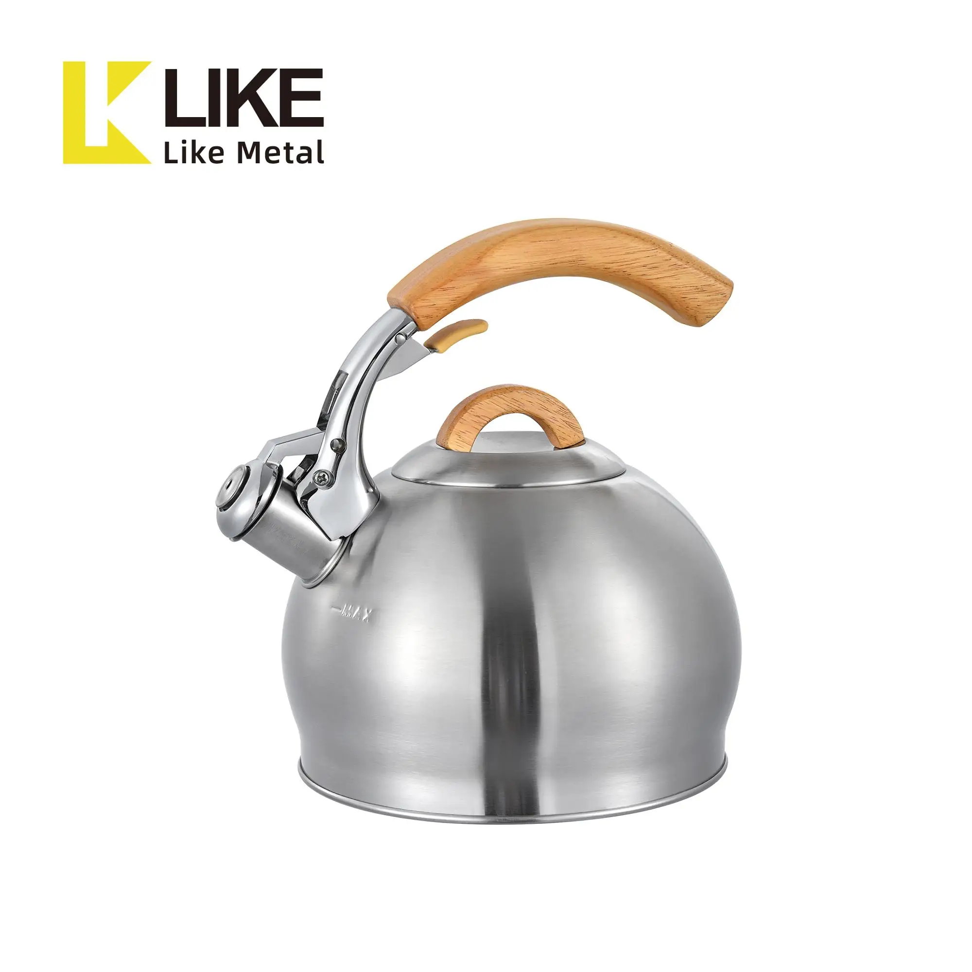 Elegant Design Rubber Handle Boiling Water Tea Whistling Kettle
