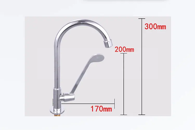 Long Neck Kitchen Faucet Cold Water Tap Hospital Long Single Handle ...