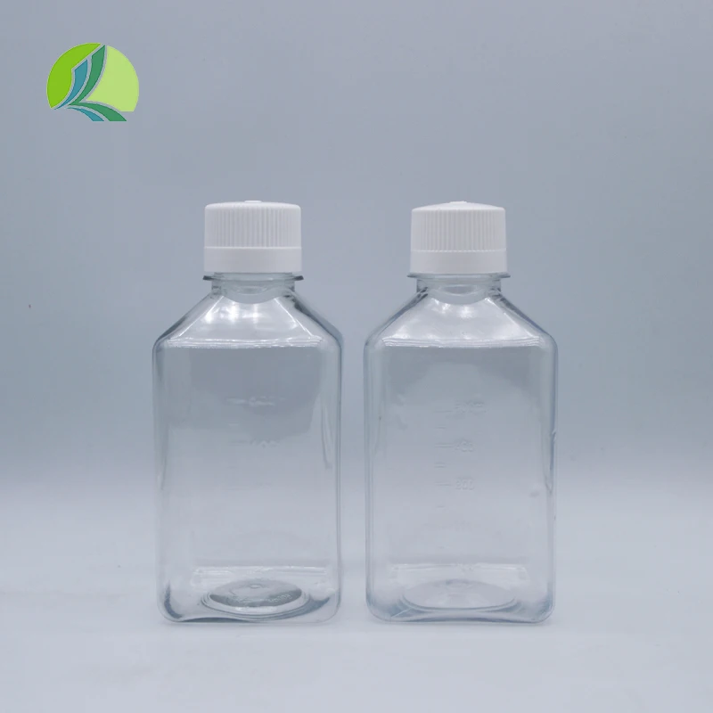500ml Transparent Pet Petg Reagent Bottle Laboratory Square Design With Screw Cap Screen ...