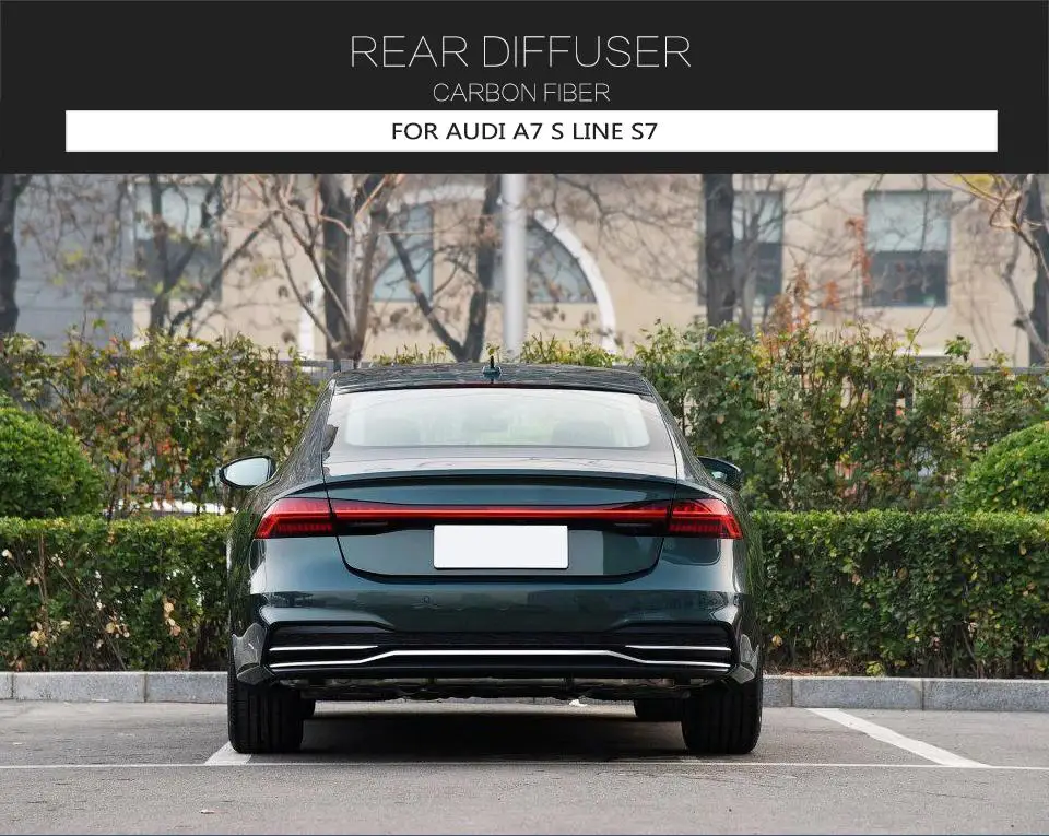 RS7 Style Carbon Fiber Rear Diffuser for Audi A7 2019-2020