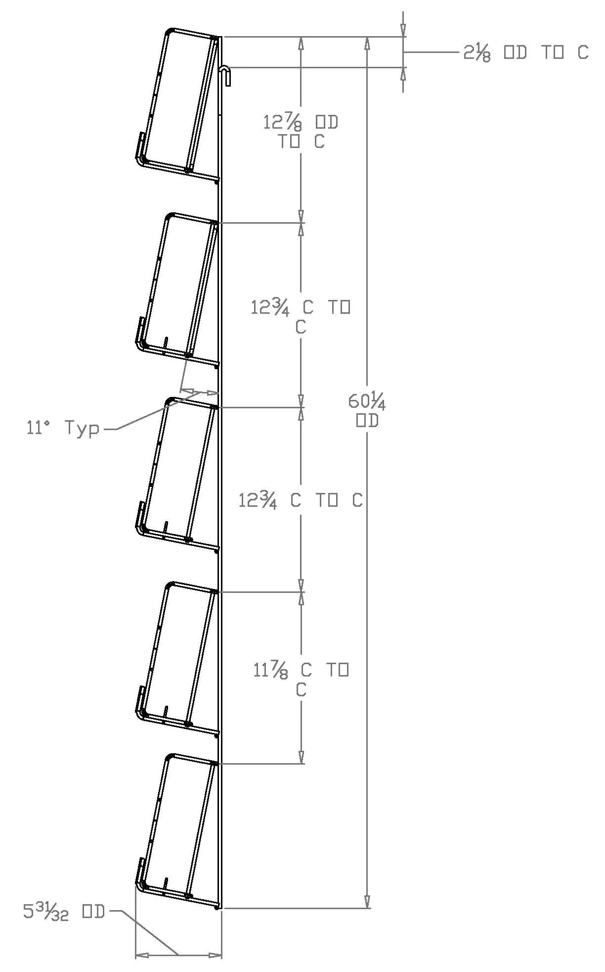 Metal Brochure Display Rack / Tier Brochure Holder (10 Pocket) - Buy ...