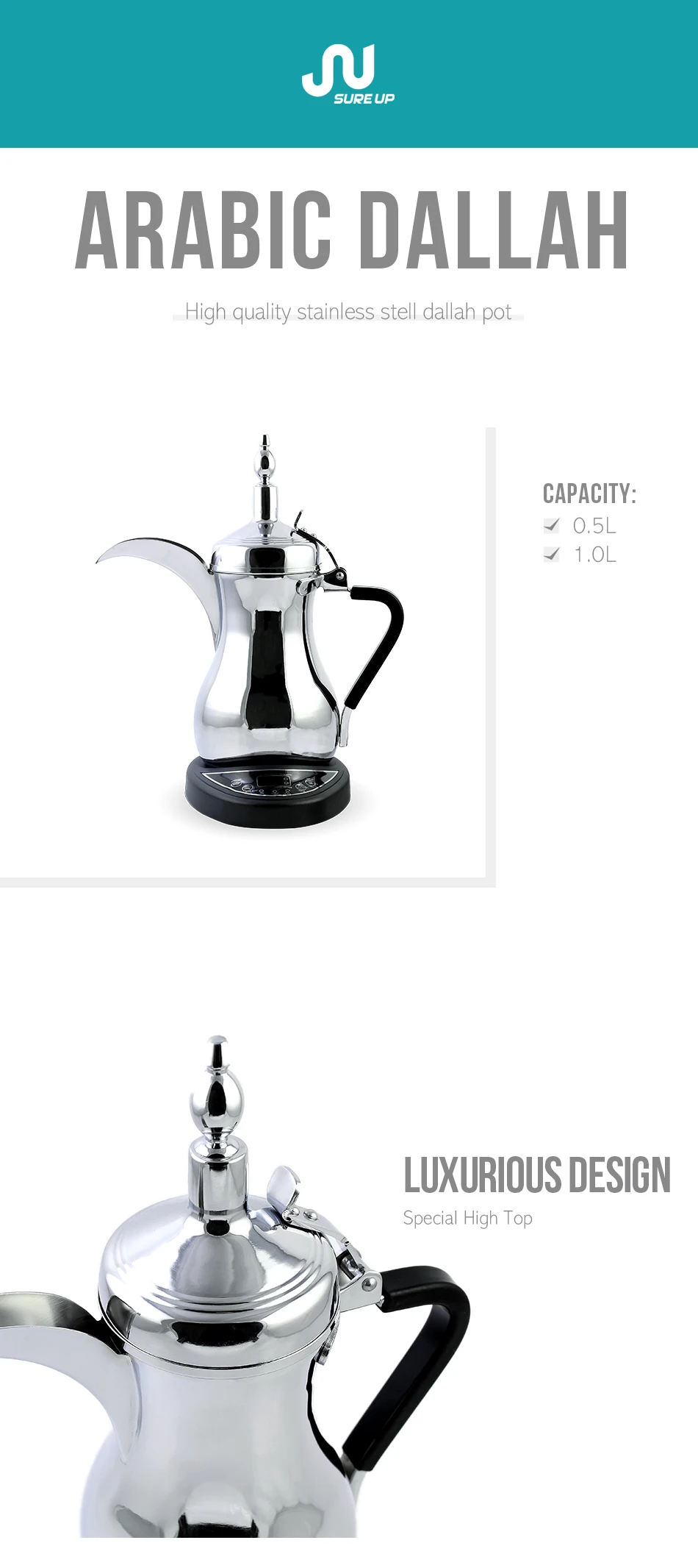 Arabic Tea Dallah Pot - Electric Coffee Dallah Flask
