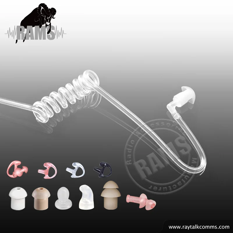 Oem In-ear Air Tube Earpiece Earphone With Ptt And Microphone For Two ...