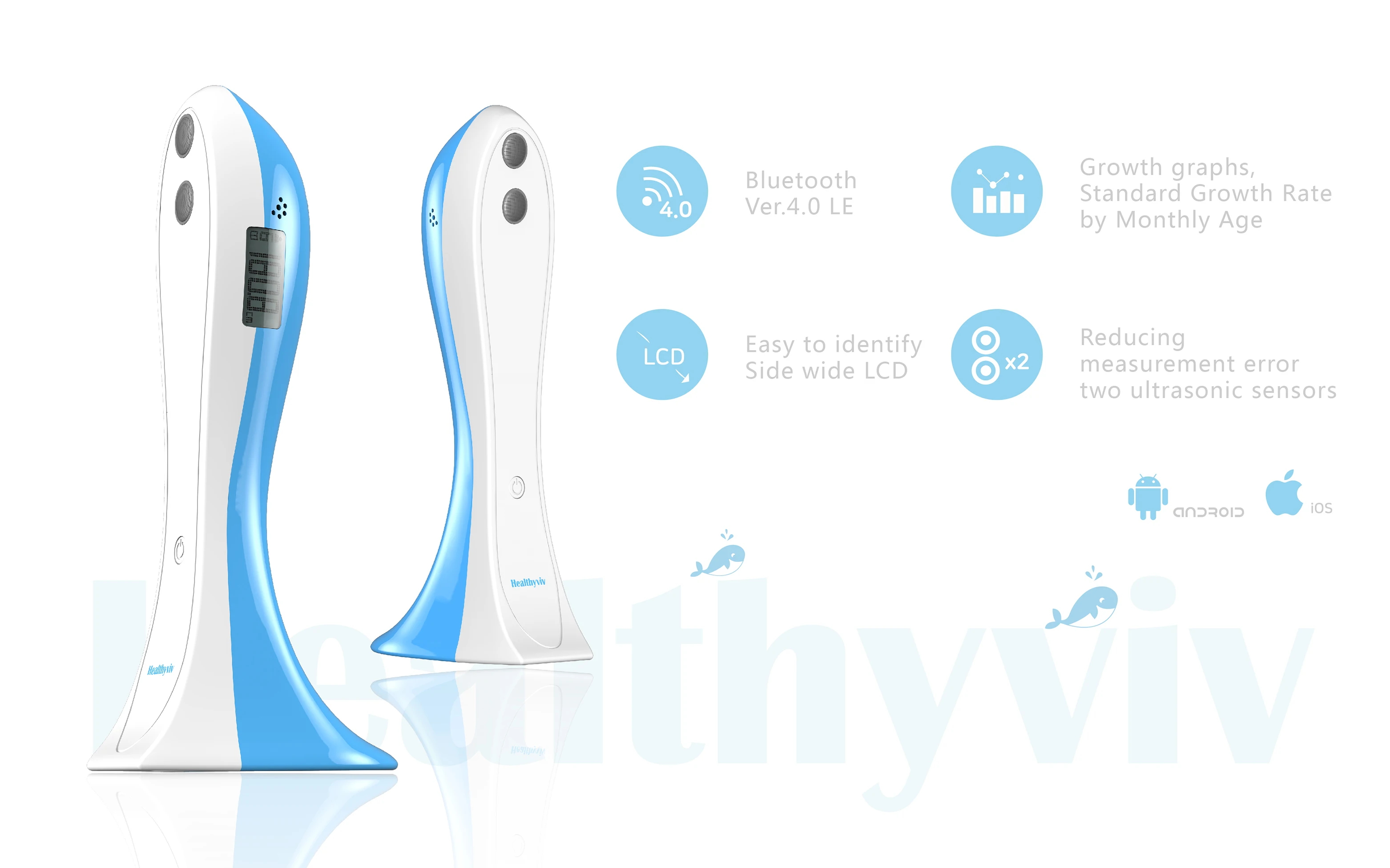 Ultrasonic Height Measure Baby Height Meter Digital Height Measurement ...