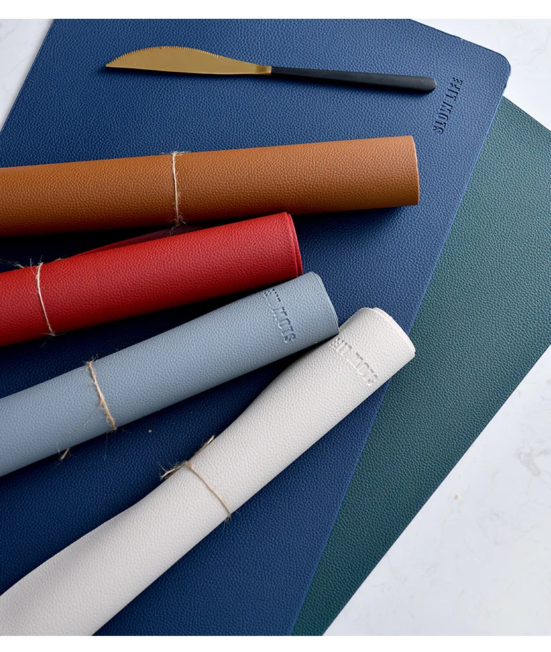 Pu Leather Dining Table Runner Table Mat Placemat - Buy Table Runner ...